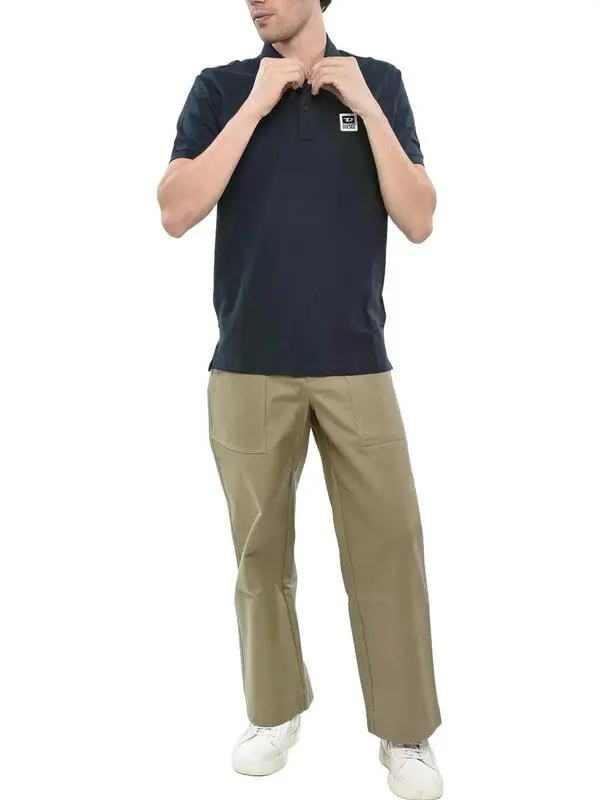 DIESEL® Logo-patch Polo Shirt - Blue