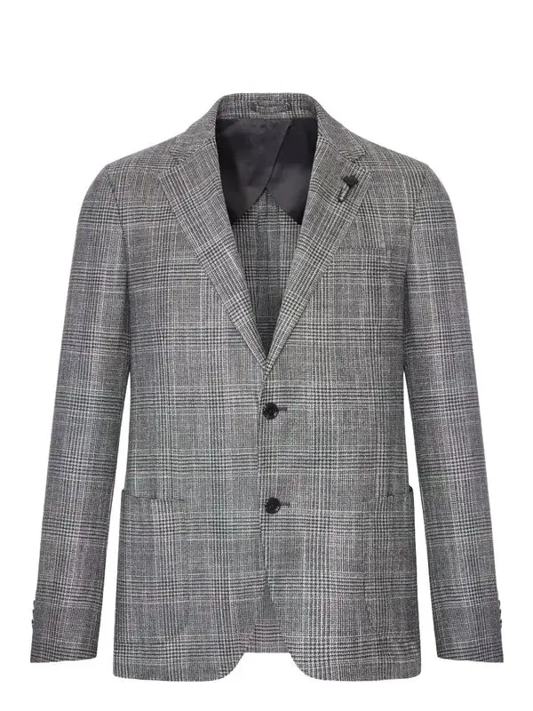 LARDINI Prince Of Wales Check Blazer - Grey