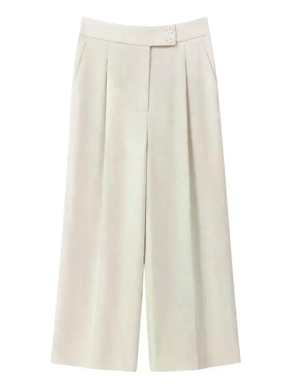 Eleventy Pleated Wide-leg Trousers - Neutrals