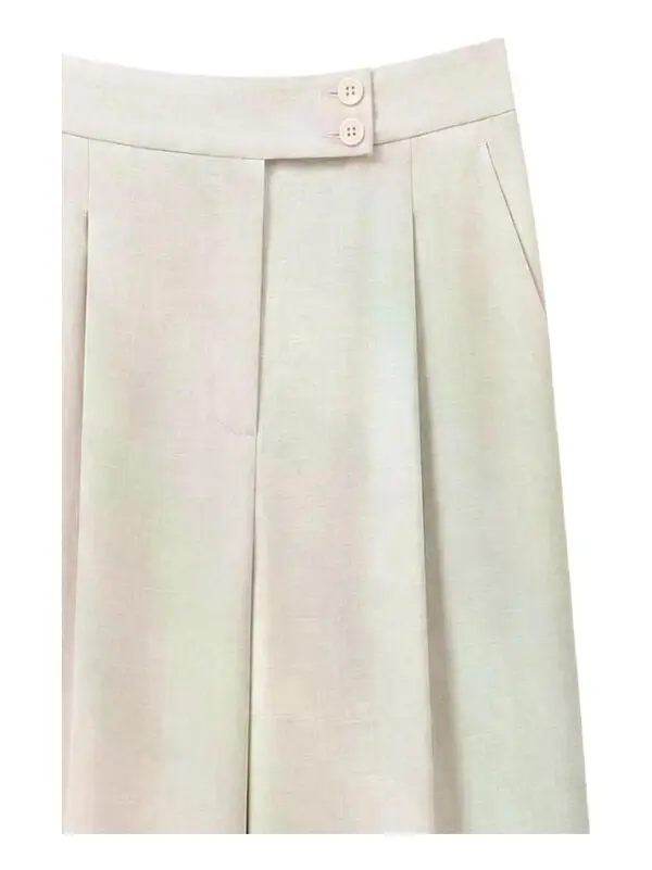 Eleventy Pleated Wide-leg Trousers - Neutrals