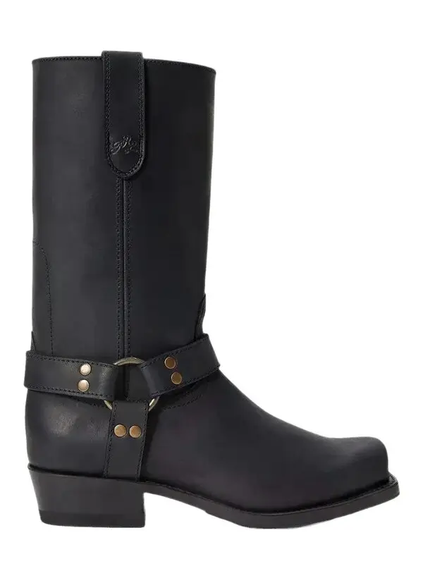Polo Ralph Lauren Harness Square-toe Boots - Black