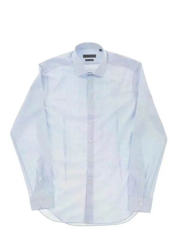 Corneliani Checked-pattern Slim-fit Shirt - Blue