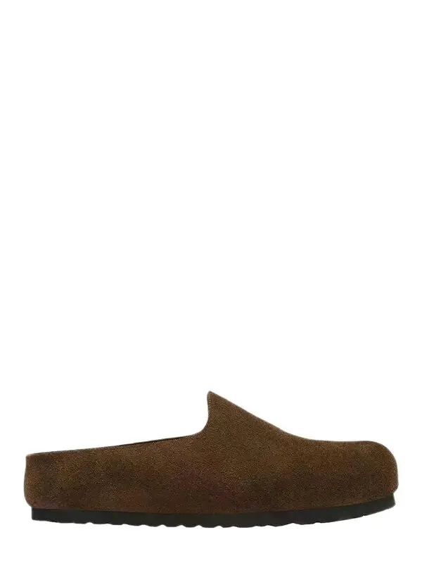 BIRKENSTOCK Suede Slip-on Slippers - Brown