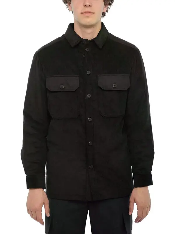Neil Barrett Quilted-panel Ribbed-velour Overshirt - Black