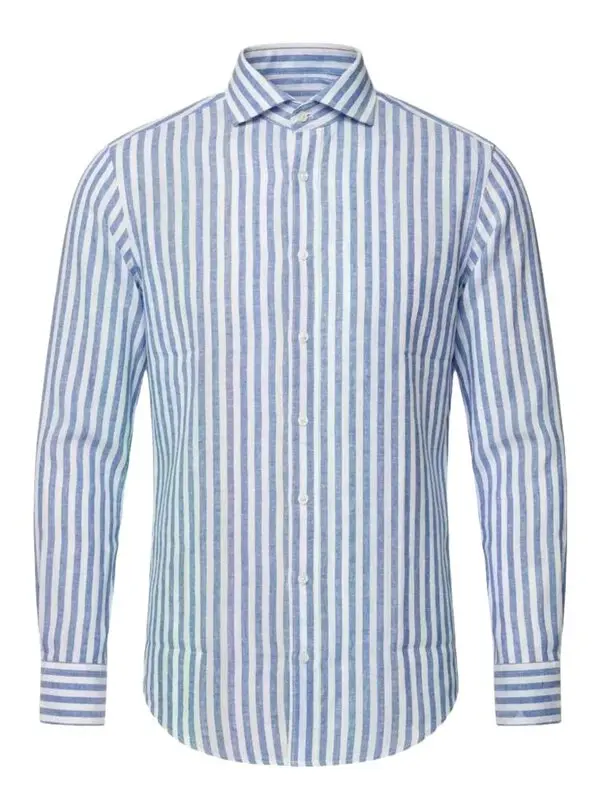 BASTONCINO Vertical-stripe Long-sleeve Shirt - Blue