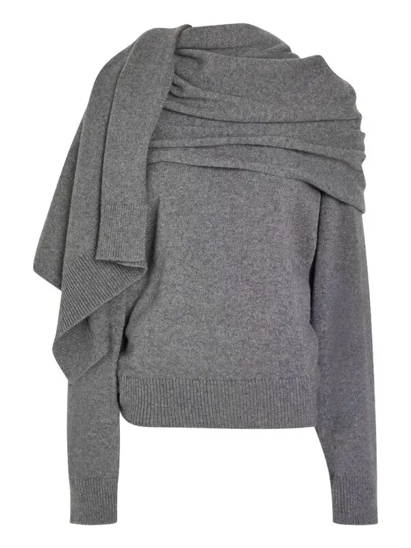 ARMARIUM Alida Scarf-effect Draped Sweater - Grey