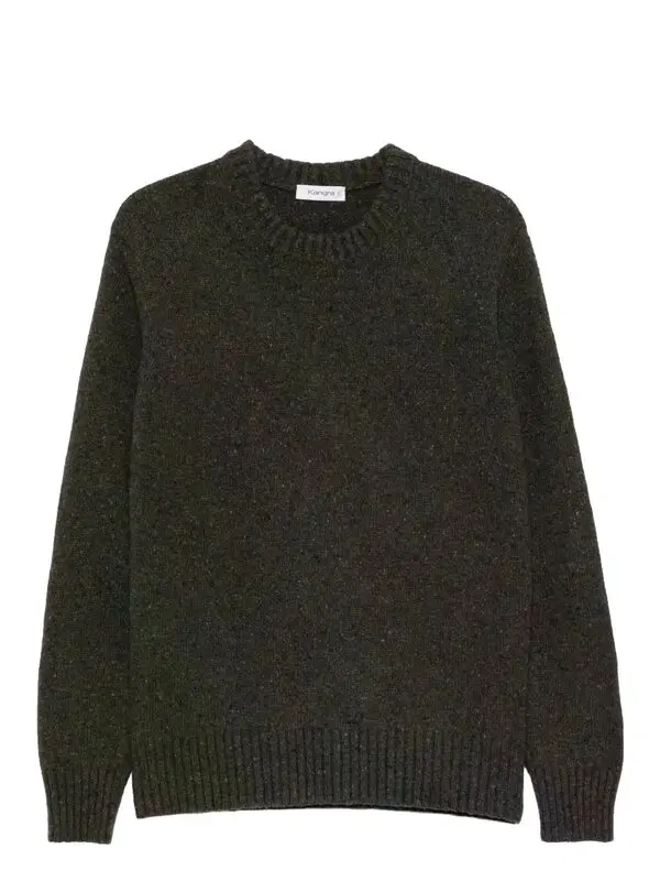 KANGRA Flecked-knit Crew-neck Sweater - Green