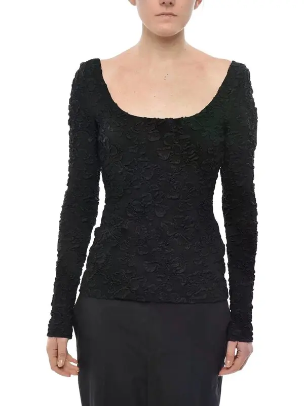 Givenchy Embossed-motif Long-sleeved Top - Black
