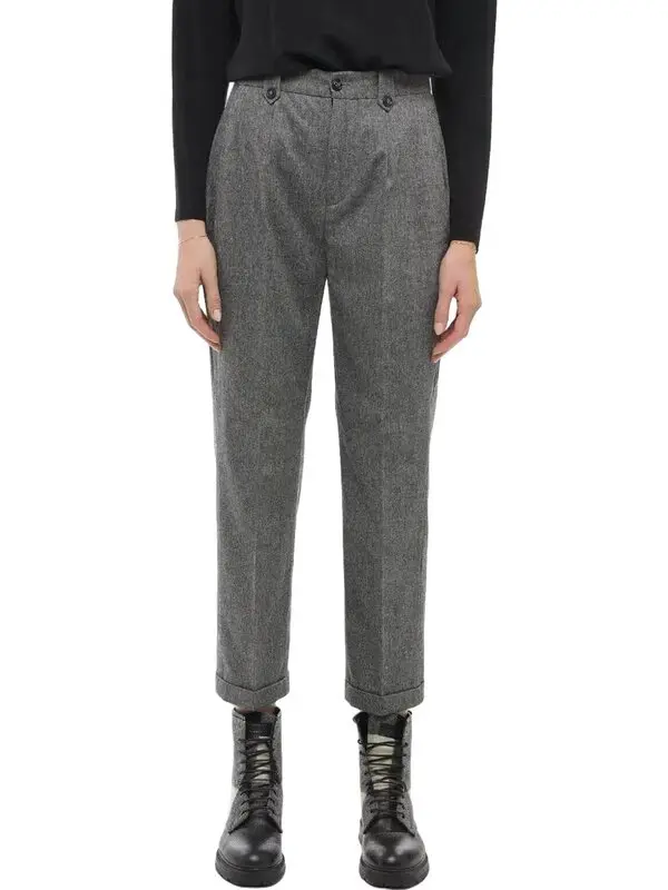 Woolrich Pleated Wool-blend Trousers - Grey