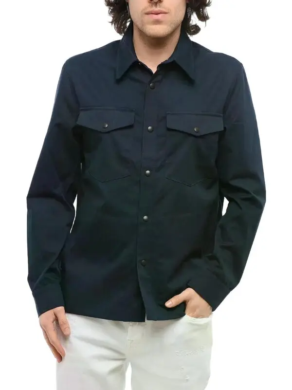 DEPARTMENT 5 Four-pocket Twill Overshirt - Blue