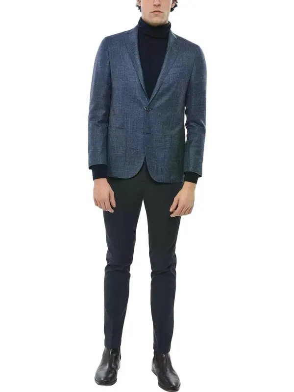 Corneliani Single-breasted Patch-pocket Blazer - Blue