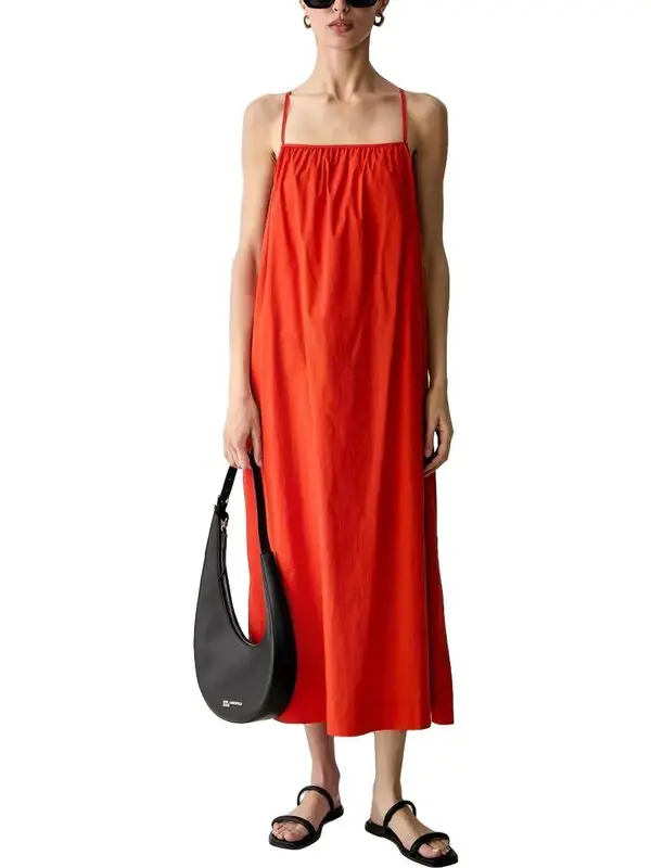 BENETTON Tie-fastening Loose Maxi Dress - Red