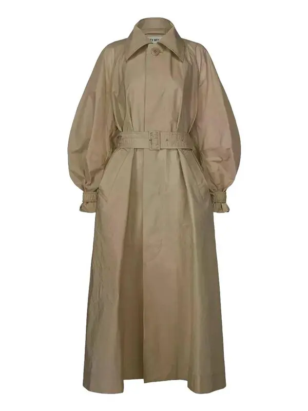 Issey Miyake Akimbo Belted Balloon-sleeve Coat - Neutrals