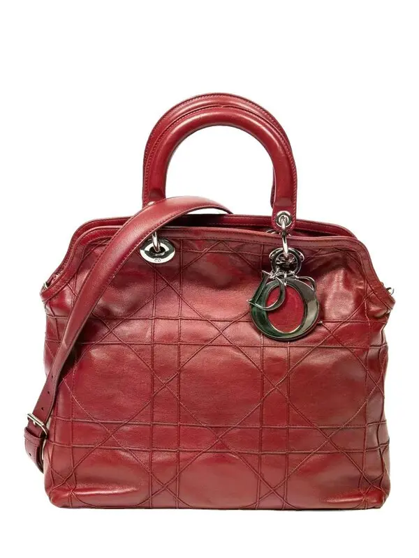 Dior Medium Granville Cannage Tote Bag - Red