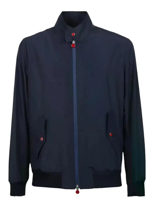Kiton Zip-up High-neck Bomber Jacket - Blue