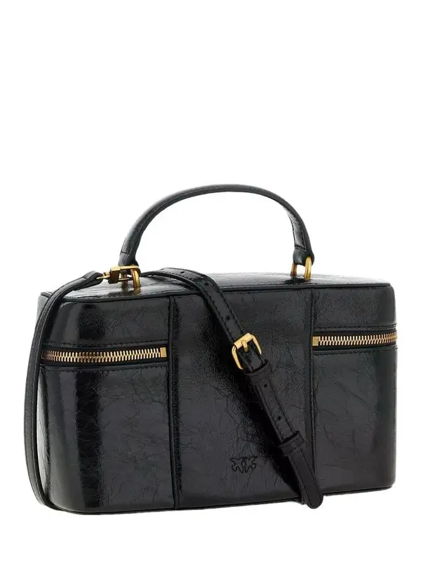 Pinko Love Birds Crumpled-effect Tote Bag - Black