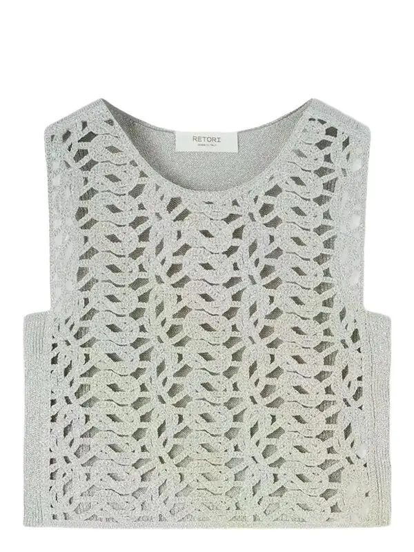 RETORI Iconic Knot-detail Cropped Top - Silver