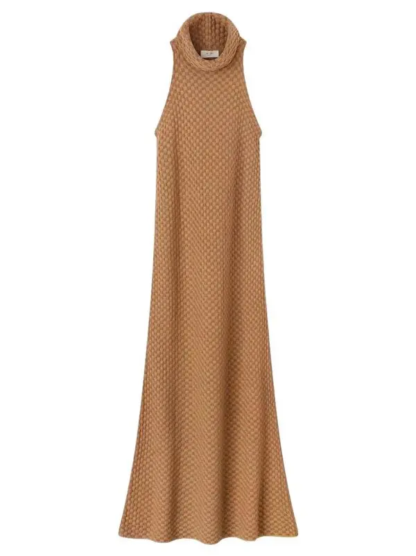 RETORI Check-jacquard Maxi Dress - Neutrals