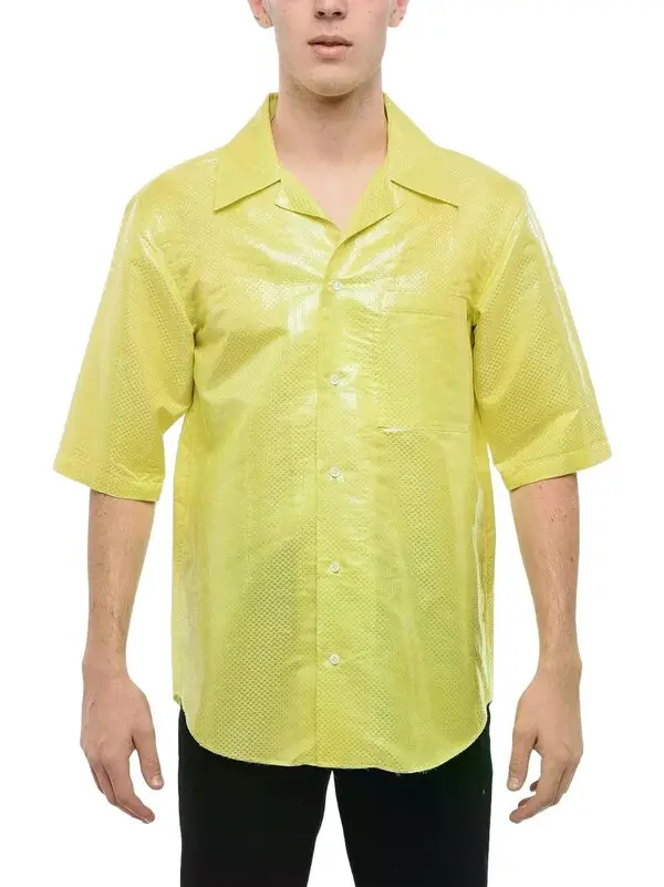 Alexander McQueen Textured-finish Short-sleeve Shirt - Yellow