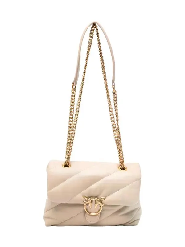 Pinko Love Puff Quilted Leather Tote Bag - Neutrals