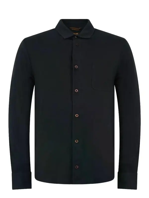 MOORER Siena Long-sleeve Pocket Shirt - Black