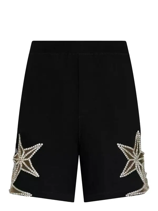 Dsquared2 Crystal-embellished Cotton Shorts - Black