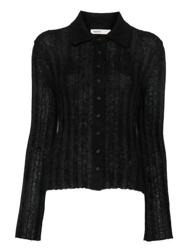Khaite Ribbed-knit Card - Black