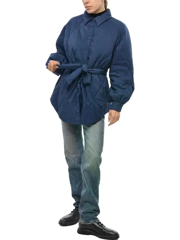 Bacon Belted Puffer Jacket - Blue