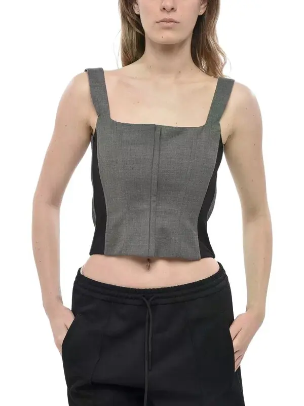 Giuseppe Di Morabito Square-neck Corset Top - Grey