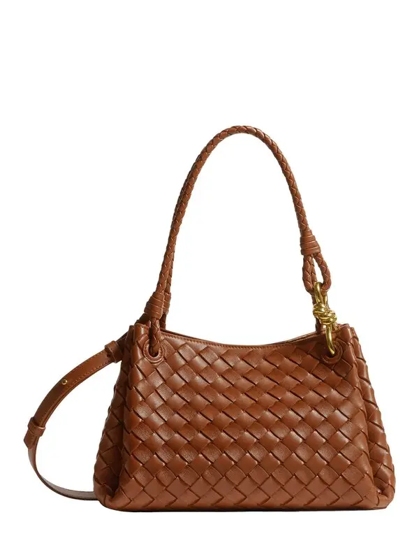 Bottega Veneta Leather Parachute Shoulder Bag - Red