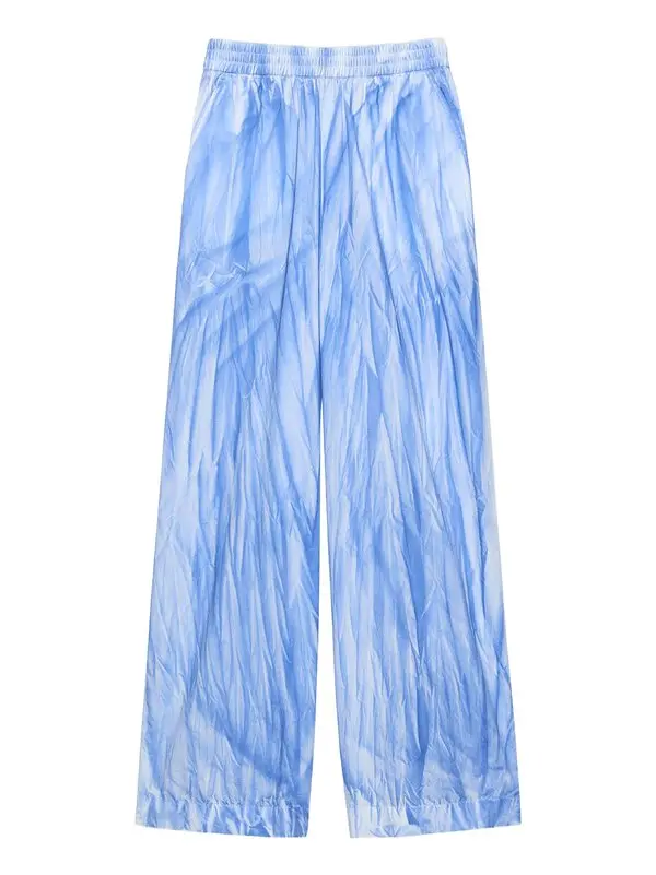 Max & Co. Cotton Tie-dye Straight Trousers - Blue