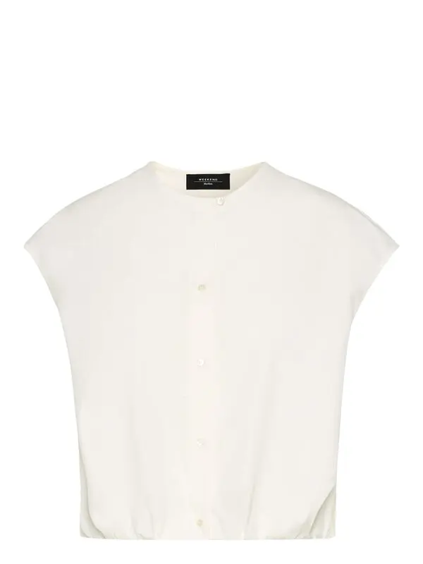 Max Mara Collarless Shirt - White