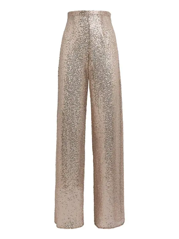 TALLER MARMO Sequin Marlene Disco Trousers - Silver