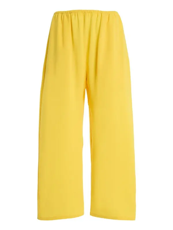 LESET Ari Crepe Crop Trousers - Yellow
