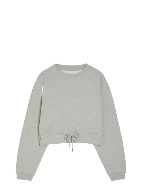 Dries Van Noten Hasterfiela Drawstring Cotton Sweatshirt - Grey