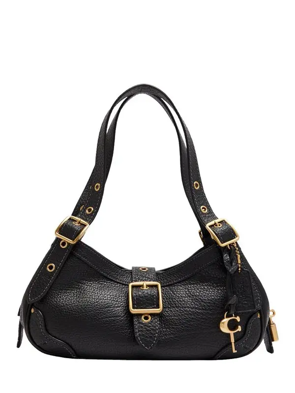 COACH Drifter Small Grained Leather Shoulder Bag - Black