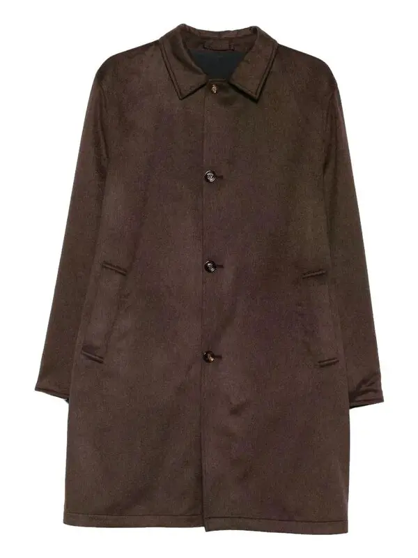 KIRED Cashmere Single-breasted Coat - Brown