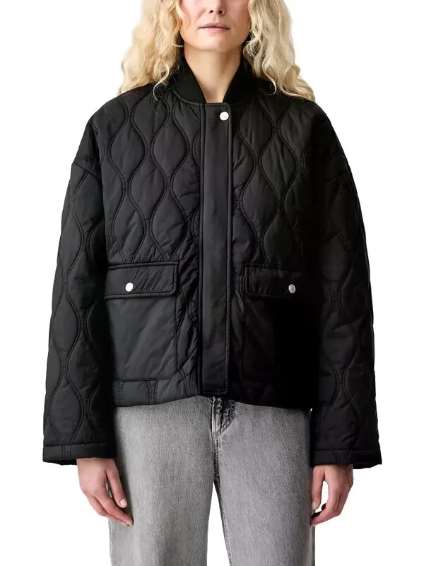 Karl Lagerfeld Quilted Drop-shoulder Jacket - Black