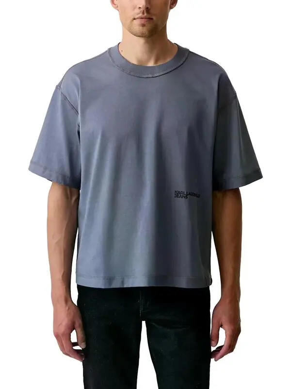 Karl Lagerfeld Logo-print Drop-shoulder T-shirt - Blue