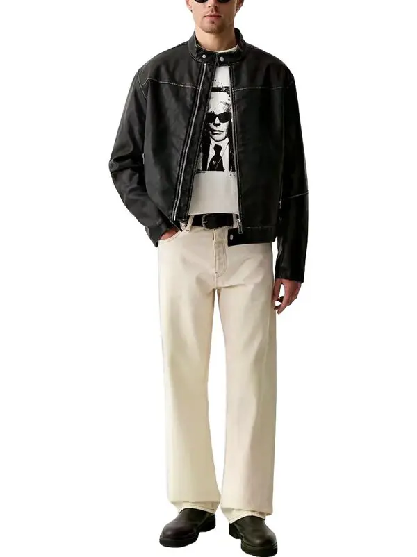 Karl Lagerfeld Graphic-print Crew-neck T-shirt - Neutrals