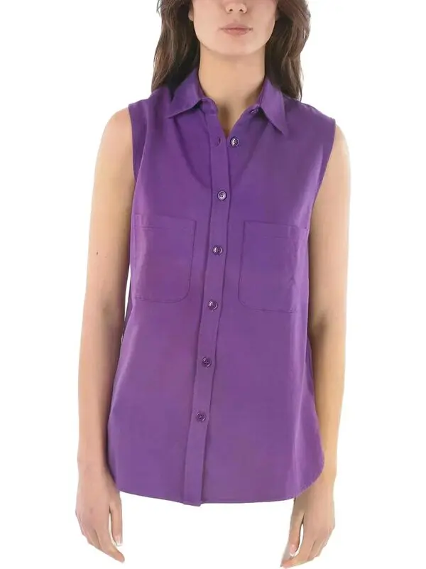 Woolrich Sleeveless Chest-pocket Shirt - Purple