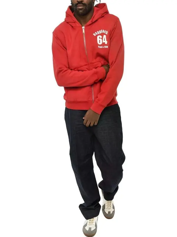 Dsquared2 Logo-print Zip-up Hoodie - Red