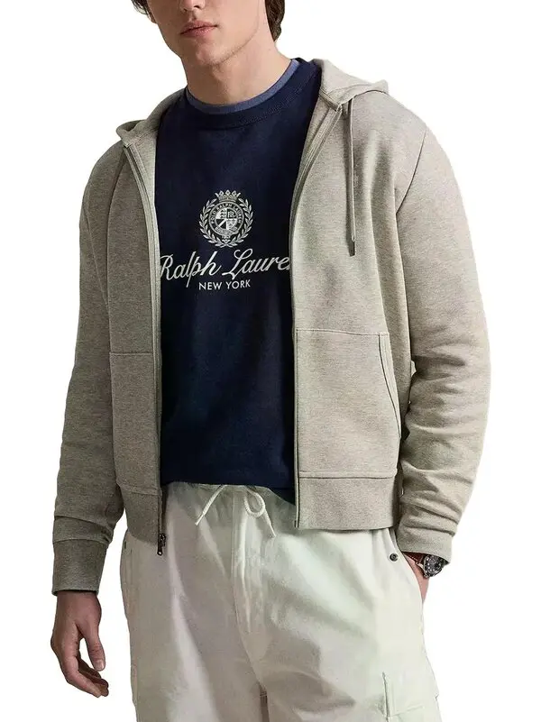 Polo Ralph Lauren Logo-embroidered Zip-up Hoodie - Grey
