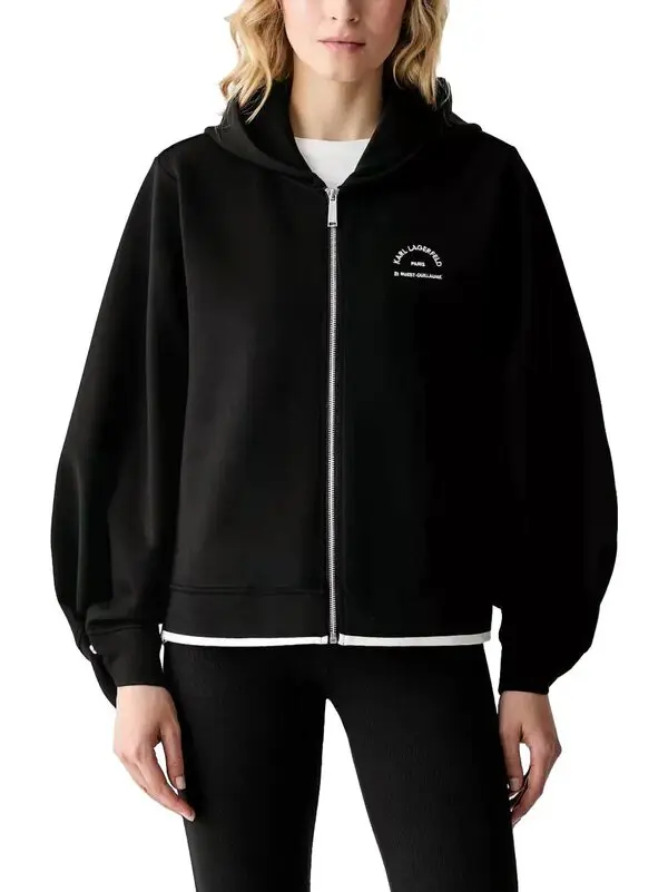 Karl Lagerfeld Rue St-guillaume Zip-up Hoodie - Black