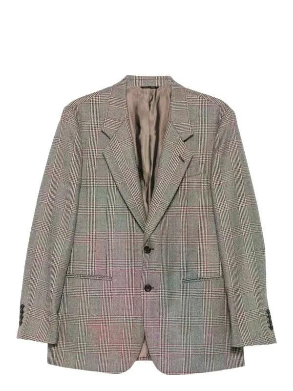 REVERES 1949 Prince Of Wales Check Single-breasted Blazer - Neutrals