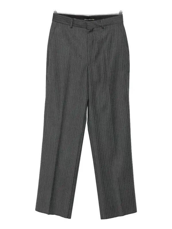 REVERES 1949 Pinstripe-pattern Straight-leg Trousers - Grey