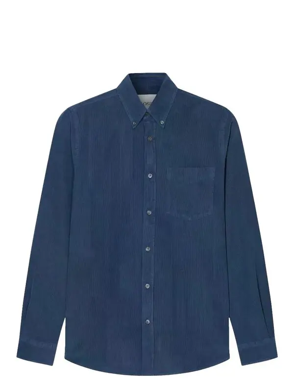 Closed Button-down Corduroy Shirt - Blue
