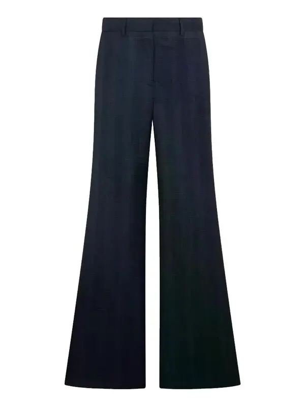BLAZÉ MILANO Lundy Check-pattern Wide-leg Trousers - Blue
