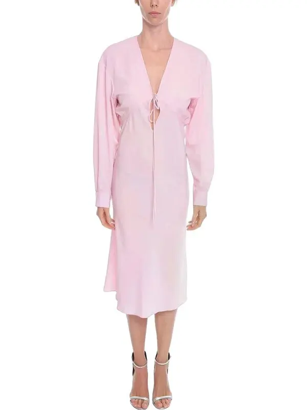 SUPER BLOND Cut-out Long-sleeve Midi Dress - Pink