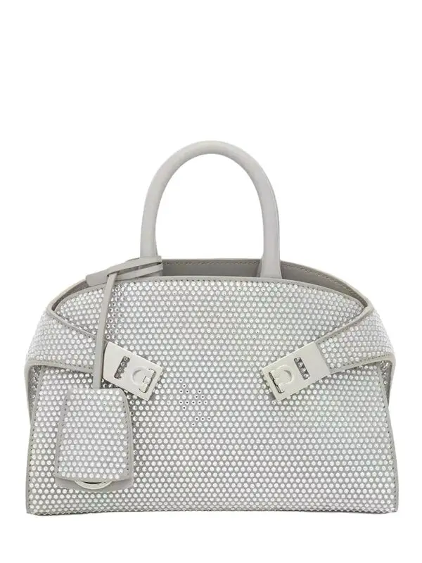FERRAGAMO Small Hug Crystal-embellished Tote Bag - White